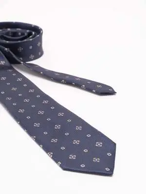 Saint Laurent Silk Geometric Print Neck Tie