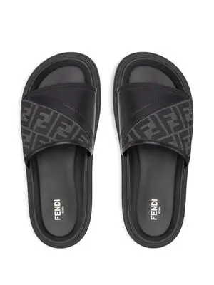 Fendi Diagonal Ff Jacquard Slides