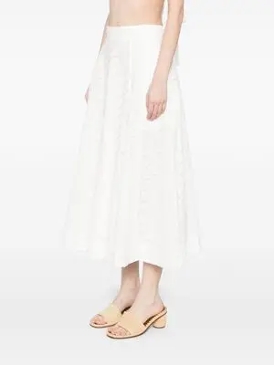 Zimmermann Crush Cotton Midi Skirt - Multicolor
