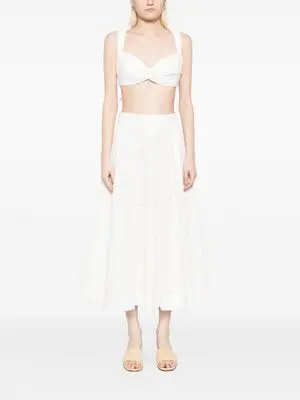 Zimmermann Crush Cotton Midi Skirt - Multicolor
