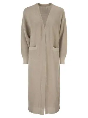 Brunello Cucinelli Sparkling Textured Cotton Long Cardigan