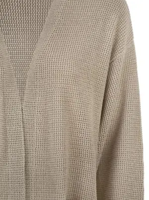 Brunello Cucinelli Sparkling Textured Cotton Long Cardigan