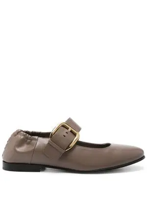 Bottega Veneta Astaire Leather Ballerina Flats