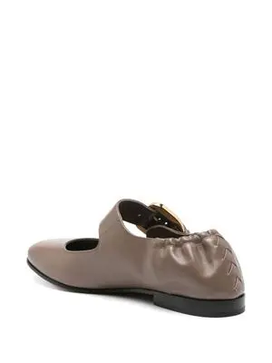 Bottega Veneta Astaire Leather Ballerina Flats