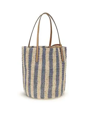 Valentino Garavani Striped Raffia Bucket Bag - Multicolor