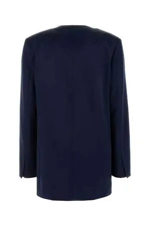 Alberta Ferretti Navy Satin Blazer