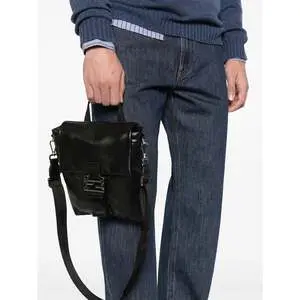 Fendi Leather Shoulder Bag - Black
