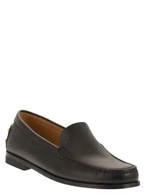 TOD'S Embossed Monogram Calfskin Leather Loafers