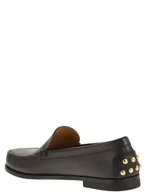 TOD'S Embossed Monogram Calfskin Leather Loafers