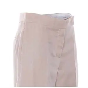 Max Mara Beige Wide Leg Stretch Viscose Pants