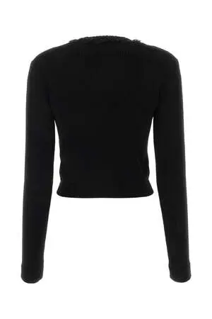 Alessandra Rich Ribbed Lace Trim Cardigan