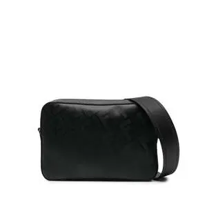 Fendi Calf Leather Ff Motif Shoulder Bag - Black