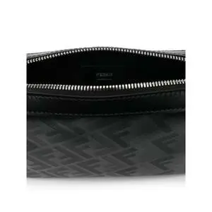 Fendi Calf Leather Ff Motif Shoulder Bag