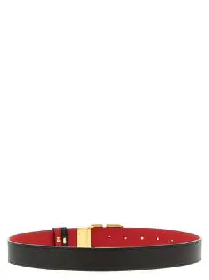 Valentino Garavani Reversible Leather Belt With Vlogo Buckle - Multicolor
