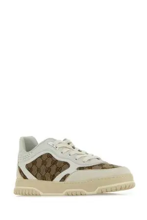 Gucci Gg Supreme Fabric And Leather Sneakers - Multicolor