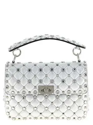 Valentino Garavani VALENTINO GARAVANI Rockstud Spike Shoulder Bag Silver