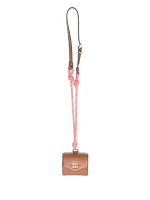 Miu Miu Leather And Rope Card Holder - Multicolor