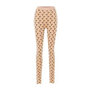 MARINE SERRE Recycled Moon Jersey Stirrup Leggings Cream