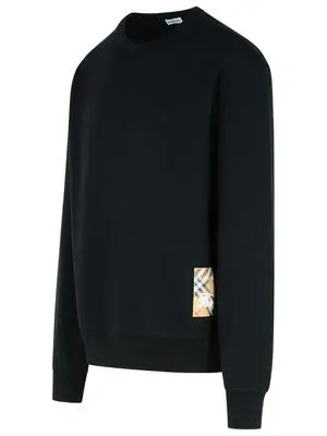 Burberry Cotton Sweatshirt With Contrasting Logo - Black