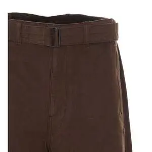 LEMAIRE Twisted Belted Cotton Pants - Brown