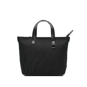 Fendi FENDI Black Monogrammed Tote Bag Black