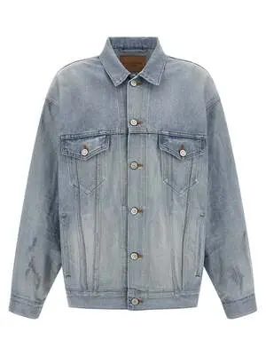 Balenciaga Masking Tape Denim Jacket - Blue