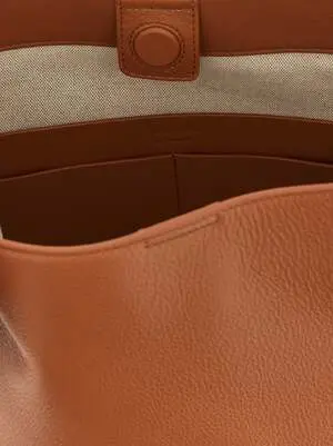 JIL SANDER Cannolo Leather Shoulder Bag - Brown