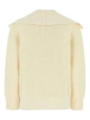 Bottega Veneta Ribbed Wool Cardigan With Knot Buttons
