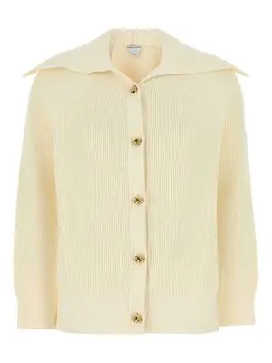 Bottega Veneta Ribbed Wool Cardigan With Knot Buttons - Multicolor