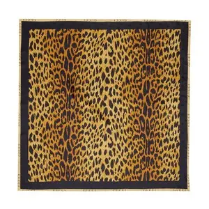 Gucci Printed Silk Twill Carre - Brown
