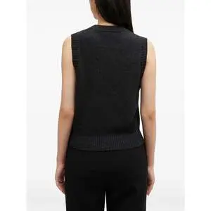 GANNI Sleeveless Knit Top With Cherry Detail - Gray