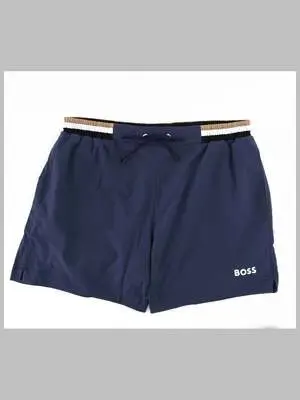 BOSS Swim Shorts With Logo Detail - Blue