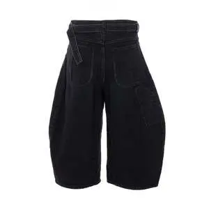 Sacai Wide Leg Denim Pants With Belt - Black