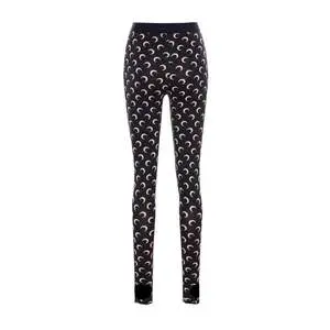 MARINE SERRE Recycled Moon Jersey Stirrup Leggings - Black