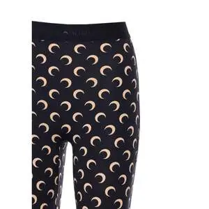 MARINE SERRE Recycled Moon Jersey Stirrup Leggings - Black