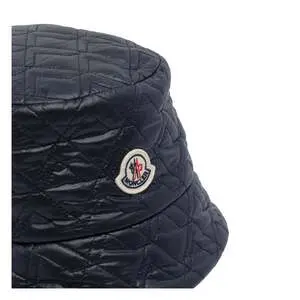 Moncler Quilted Reversible Logo Bucket Hat - Blue