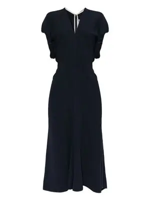 Victoria Beckham V-neck Midi Dress - Blue