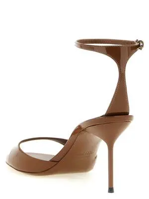 Paris Texas Lidia Patent Leather Stiletto Sandals - Brown
