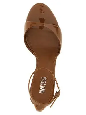 Paris Texas Lidia Patent Leather Stiletto Sandals - Brown