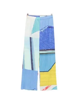 Issey Miyake Geometric Print Pleated Trousers - Multicolor