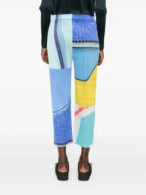 Issey Miyake Geometric Print Pleated Trousers - Multicolor