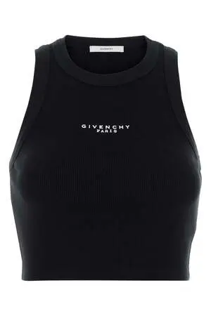 Givenchy Stretch Cotton Crop Top - Black