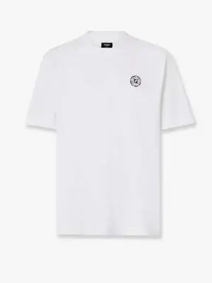 Fendi Cotton T-shirt With Ff Embroidery - Multicolor