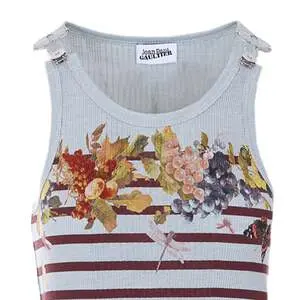 JEAN PAUL GAULTIER Striped Grape Printed Long Dress