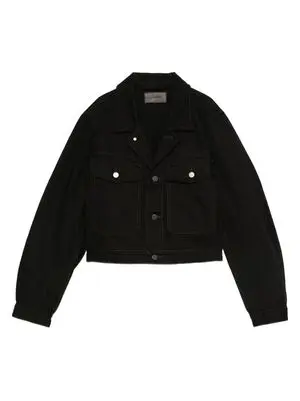LEMAIRE Cropped Cotton Jacket With Notched Lapel - Multicolor