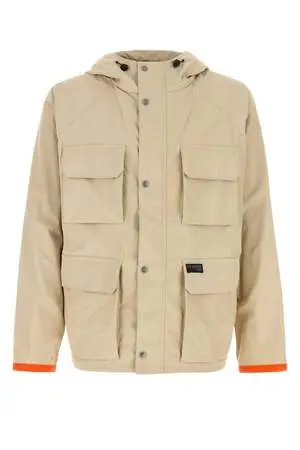 FAY Beige Nylon Windbreaker With Hood - Brown
