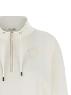 Brunello Cucinelli Cotton Piqué Sweatshirt With Heraldic Emblem