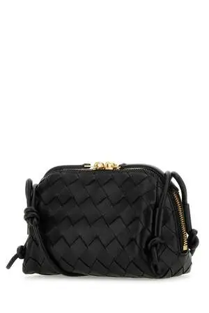 Bottega Veneta Lambskin Concert Crossbody Bag - Black