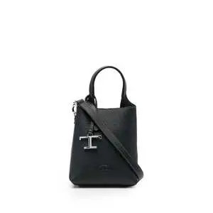 TOD'S Calfskin Tote Bag With Magnetic Fastening - Black