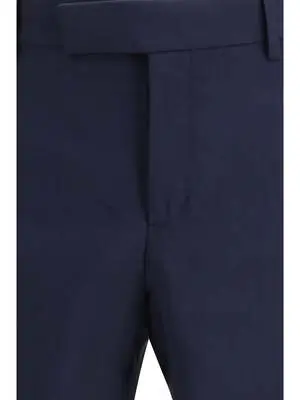 Fendi Tailored Wool Canvas Pants - Blue